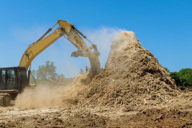 View on Wood Chipping Machine Chipper Process Stock Photo - Image of ...