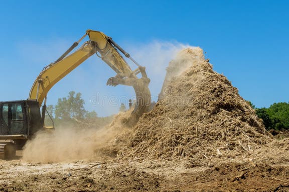 View on Wood Chipping Machine Chipper Process Stock Photo - Image of ...