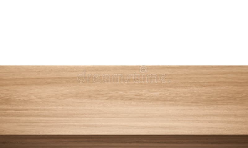 View of Wood or Wooden Table Top Corner Isolated on White Background ...