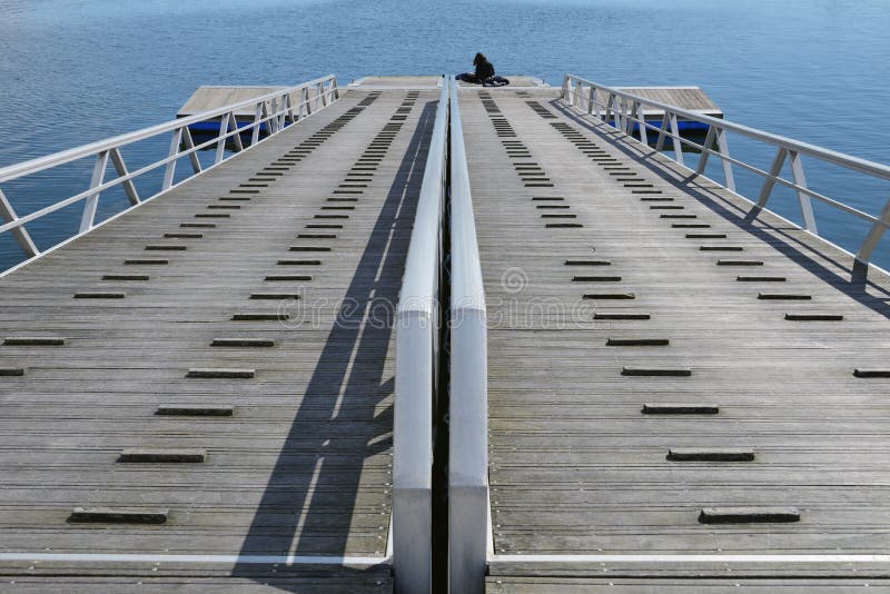 View on a wooden boat dock stock photo. Image of reflection - 81896778
