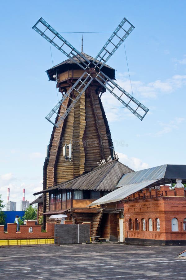 View of Wooden Mill in a Summer Day Stock Image - Image of trees ...