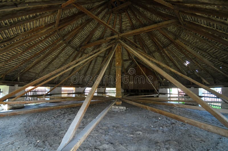 View of a Wooden Roof Inside Stock Image - Image of rural, wooden ...