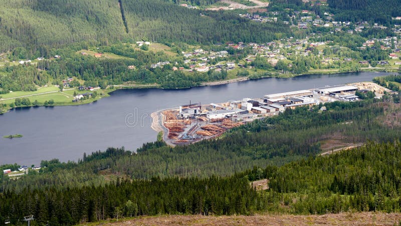 View of a Woodworking, a Paper Factory in Trysil, Norway Stock Image ...