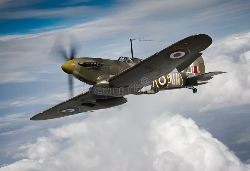 A View of a World War 2 Plane Stock Illustration - Illustration of ...