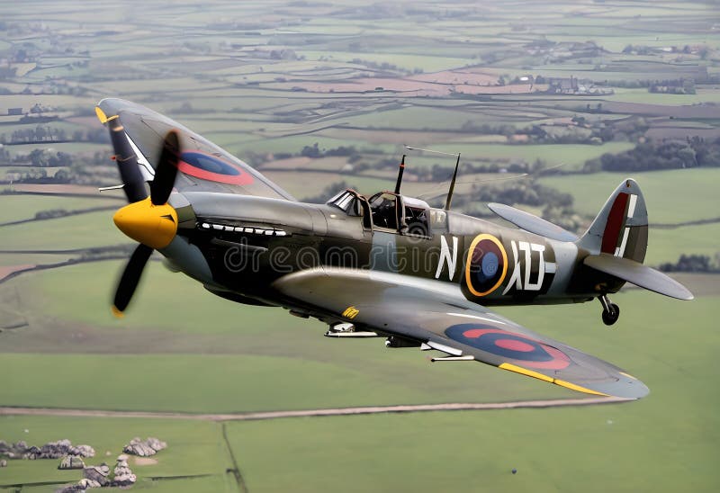 A View of a World War 2 Plane Stock Illustration - Illustration of ...