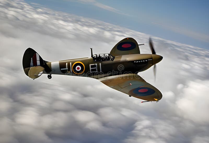 A View of a World War 2 Plane Stock Illustration - Illustration of ...