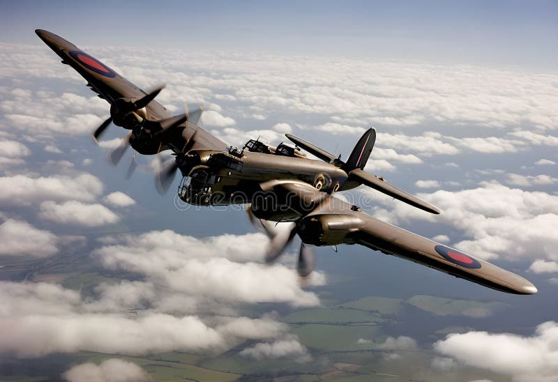 A View of a World War 2 Plane Stock Illustration - Illustration of ...