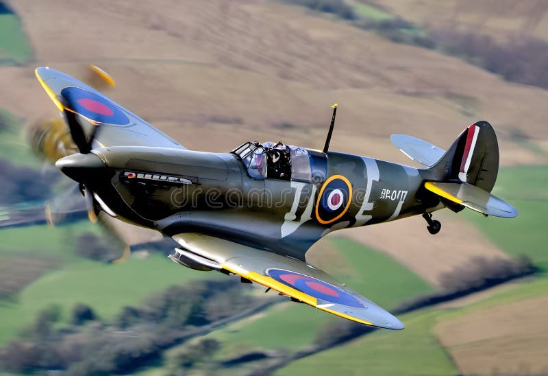 A View of a World War 2 Plane Stock Illustration - Illustration of wing ...