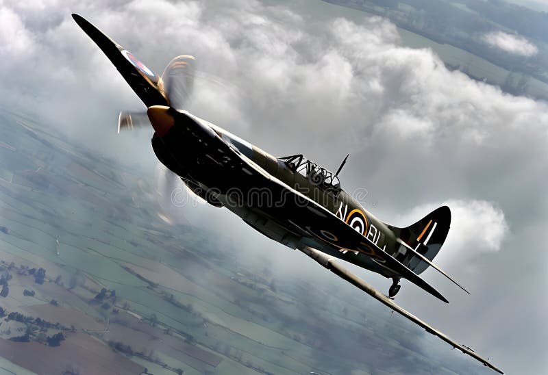 A View of a World War 2 Plane Stock Illustration - Illustration of ...