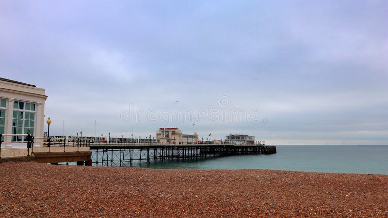 A View of Worthing Pier As Seen from the Beach. Stock Photo - Image of ...