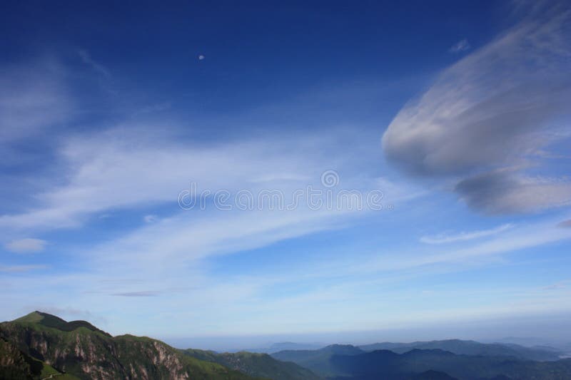 View of Wugongshan mt. - 2 stock image. Image of grassland - 11123273