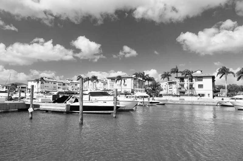 View on Yacht Boat in Harbor. Yacht Boat in Harbor on Vacation. Boat ...