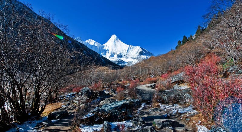 View of Yading,Qinghai 3 stock image. Image of goodview - 76973981