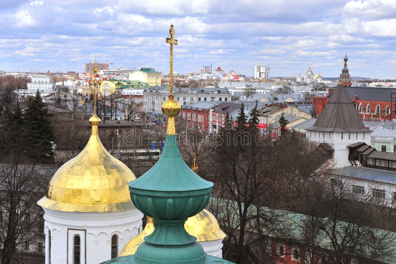 View of Yaroslavl old town editorial image. Image of circle - 70400465