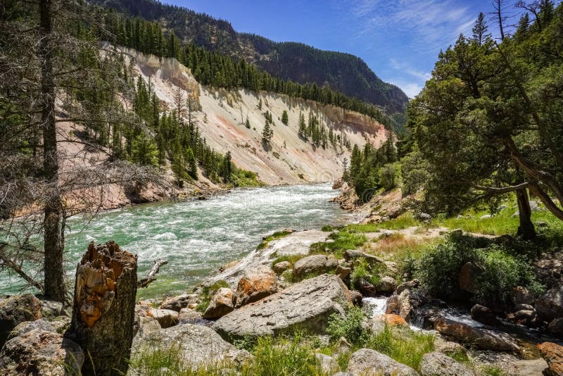 Yellowstone River Valley, Yellowstone National Park Stock Image - Image ...