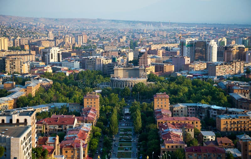 View of Yerevan Center from the Second Level of the Cascade Stock Image ...