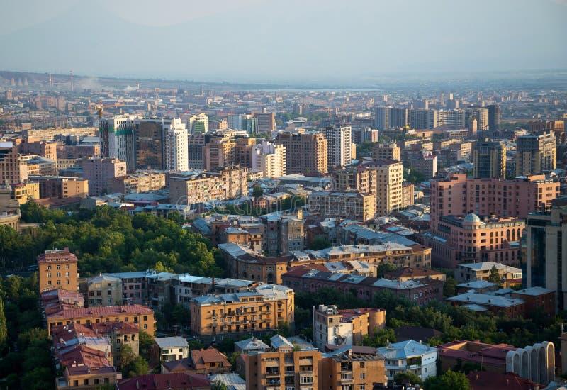 View of Yerevan Center from the Second Level of the Cascade Stock Photo ...