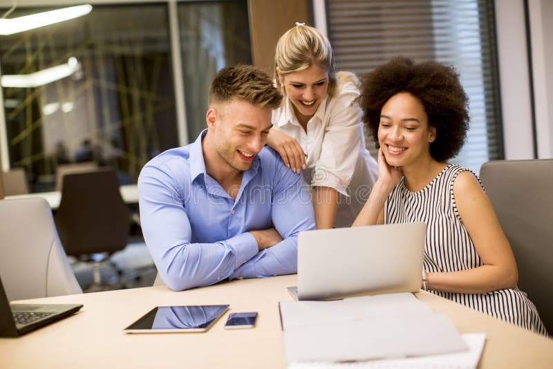View at Young Business People Working in a Modern Office Stock Image ...