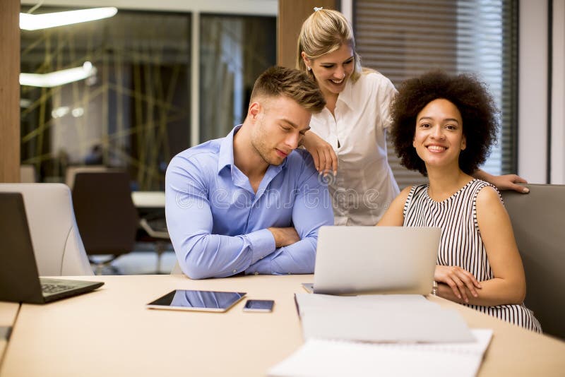 View at Young Business People Working in a Modern Office Stock Image ...