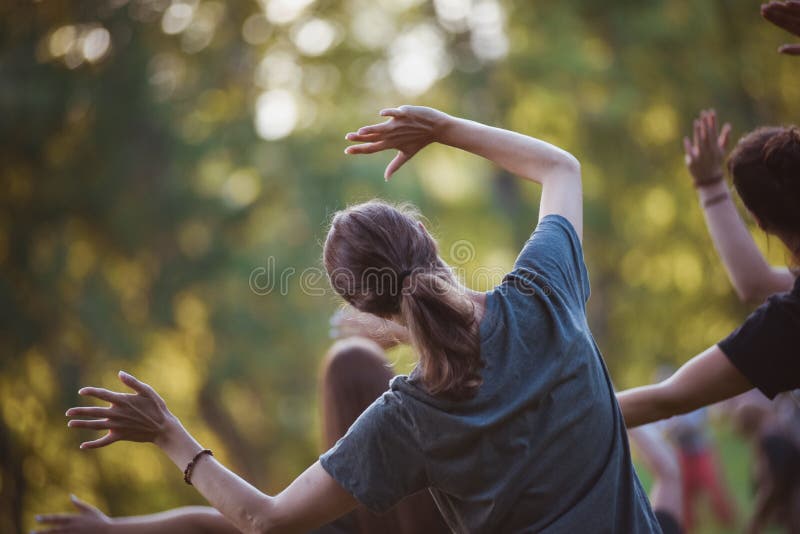 View of Young People Dancing and Having Fun in the Park Stock Photo ...