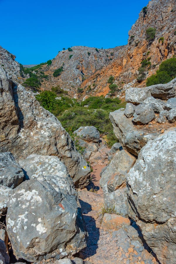 View of Zakros Gorge at Greek Island Crete Stock Image - Image of ...