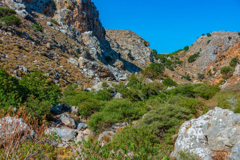 View of Zakros Gorge at Greek Island Crete Stock Image - Image of ...