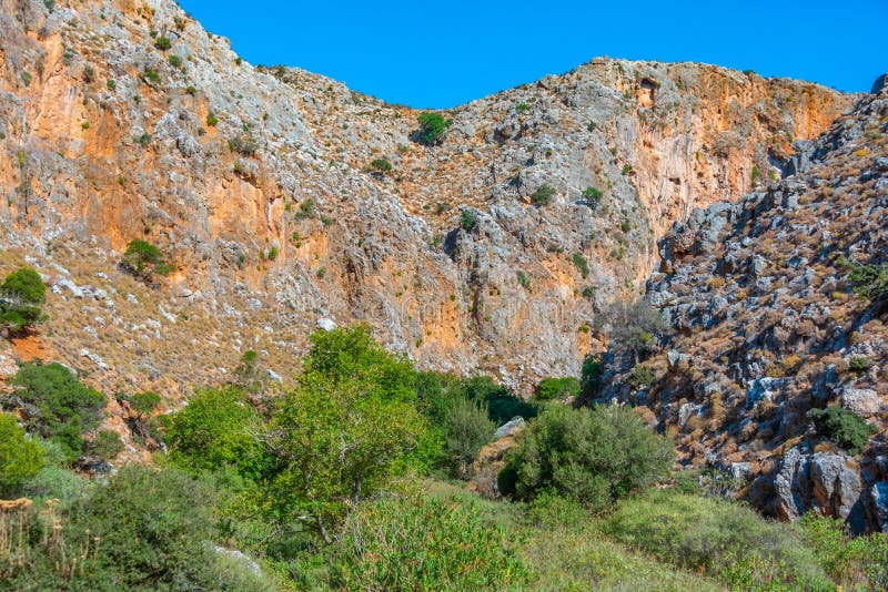 View of Zakros Gorge at Greek Island Crete Stock Image - Image of ...
