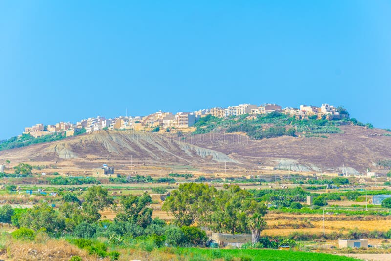 Zebbug Village on the Island of Gozo, Mal Stock Image - Image of field ...