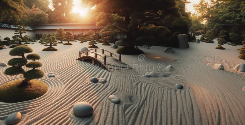 Japanese Garden in the Middle of the Desert Stock Photo - Image of ...