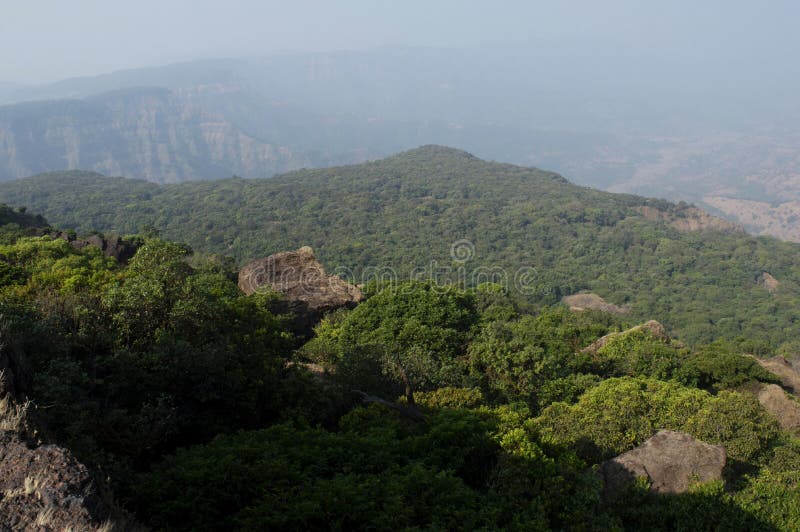 View from Zenda Plateau , Amba , Kolhapur , Maharashtra Stock Image ...