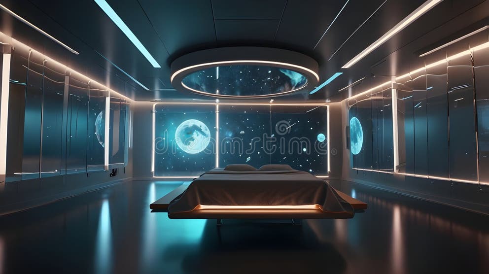 A Zero-gravity Room with Floating Translucent Panels and Soft Light ...