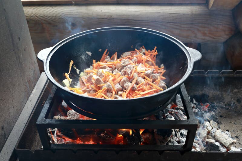 View of Zirvak in Cauldron on Fire Stock Image - Image of cook, kazan ...