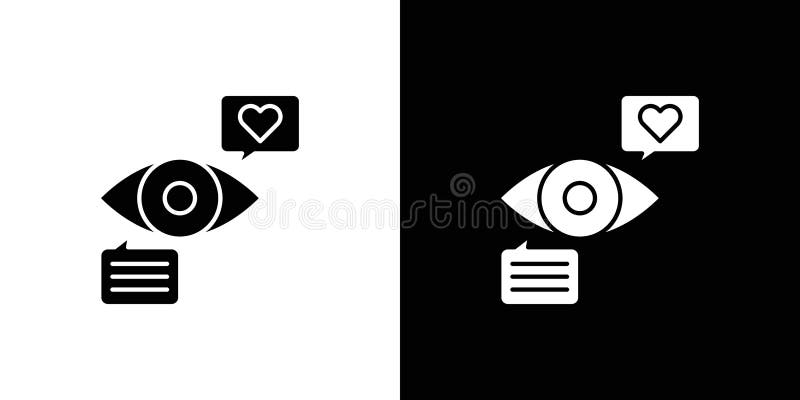 Viewable Impression Icon Outline Sign Symbol Set Stock Vector ...
