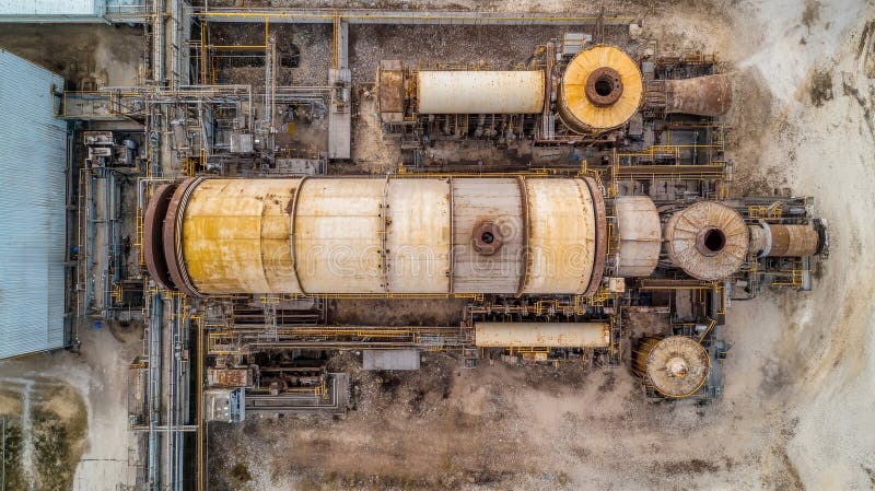 Aerial Exploration of a Sprawling Industrial Factory Showcasing ...