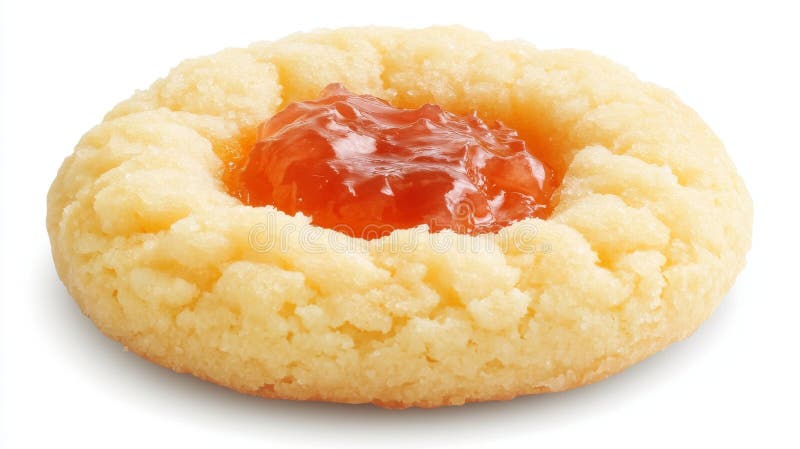 Viewed from an Overhead Vantage Point, a Single Cherry Jam Cookie ...