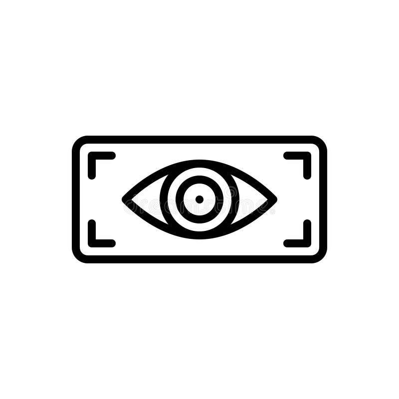 Black Line Icon for Viewer, Audience and Eye Stock Vector ...