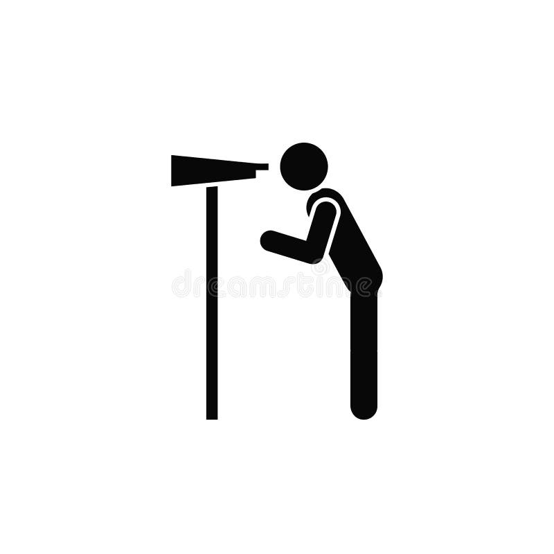 3d Man Standing and Holding Magnifying Glass Stock Illustration ...