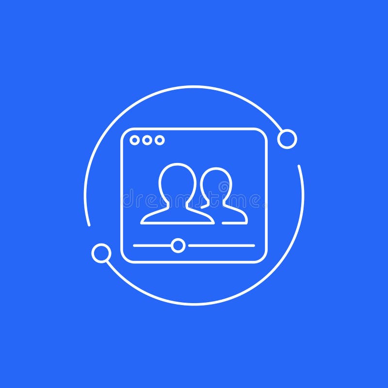 Viewers, Audience Line Icon for Web, Vector Stock Illustration ...