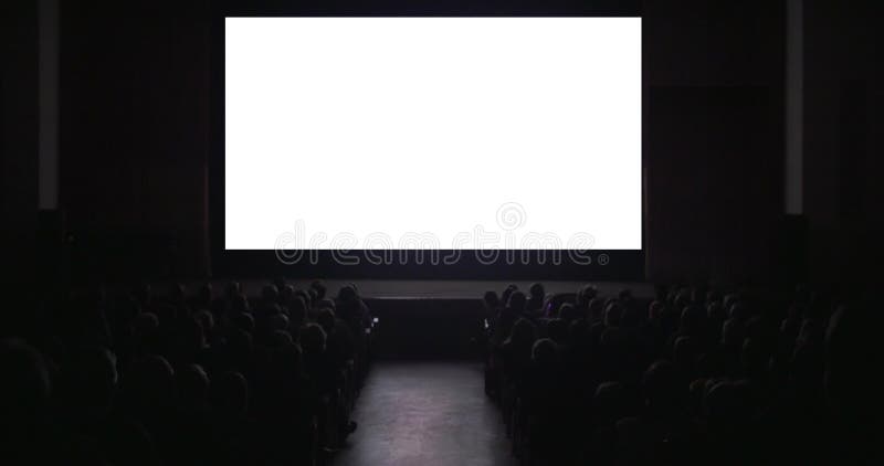 Viewers in Dark Cinema Hall with Blank Screen Stock Photo - Image of ...