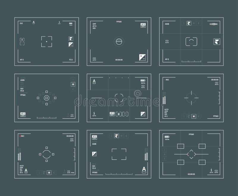 Viewfinder Interface. Digital Filing Dslr Cameras Frames Lens Focused ...