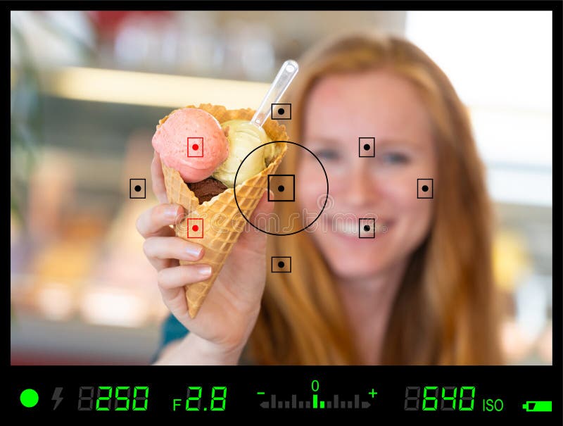 Viewfinder or Screen of an Old SLR Camera with the Photographic ...