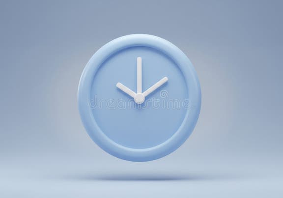 Viewing Blue Clock Showing Time Passing in Simple Style Stock ...