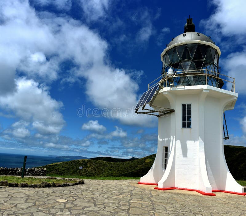Viewing Cape Reinga Lighthouse, New Zealand Stock Photo - Image of ...