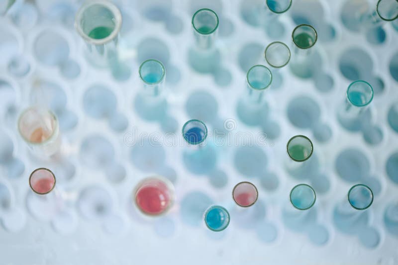 Viewing Colorful Test Tubes in Laboratory Setting Stock Image - Image ...