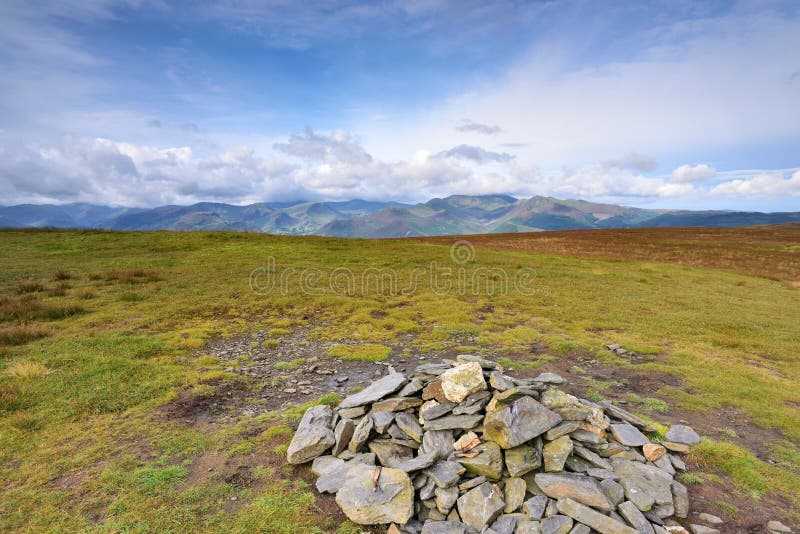 Pile of Stones Making the Summit of the Fells Stock Image - Image of ...