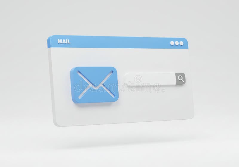 Viewing Email Interface with Search Box 3d Render Stock Illustration ...