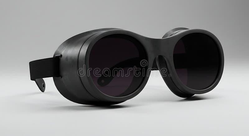 Viewing Goggles in Black Matte Finish on Grey Surface Stock ...