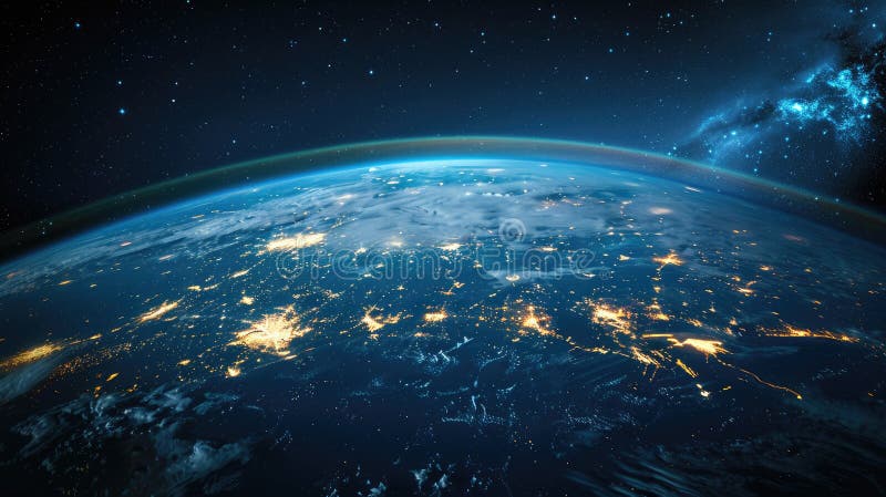 Viewing Half of the Earth from Space, Ground Level Stock Image - Image ...