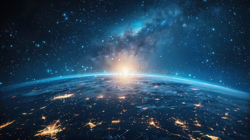 Viewing Half of the Earth from Space, Ground Level Stock Image - Image ...