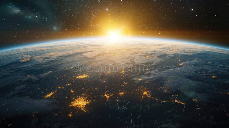 Viewing Half of the Earth from Space, Ground Level Stock Image - Image ...